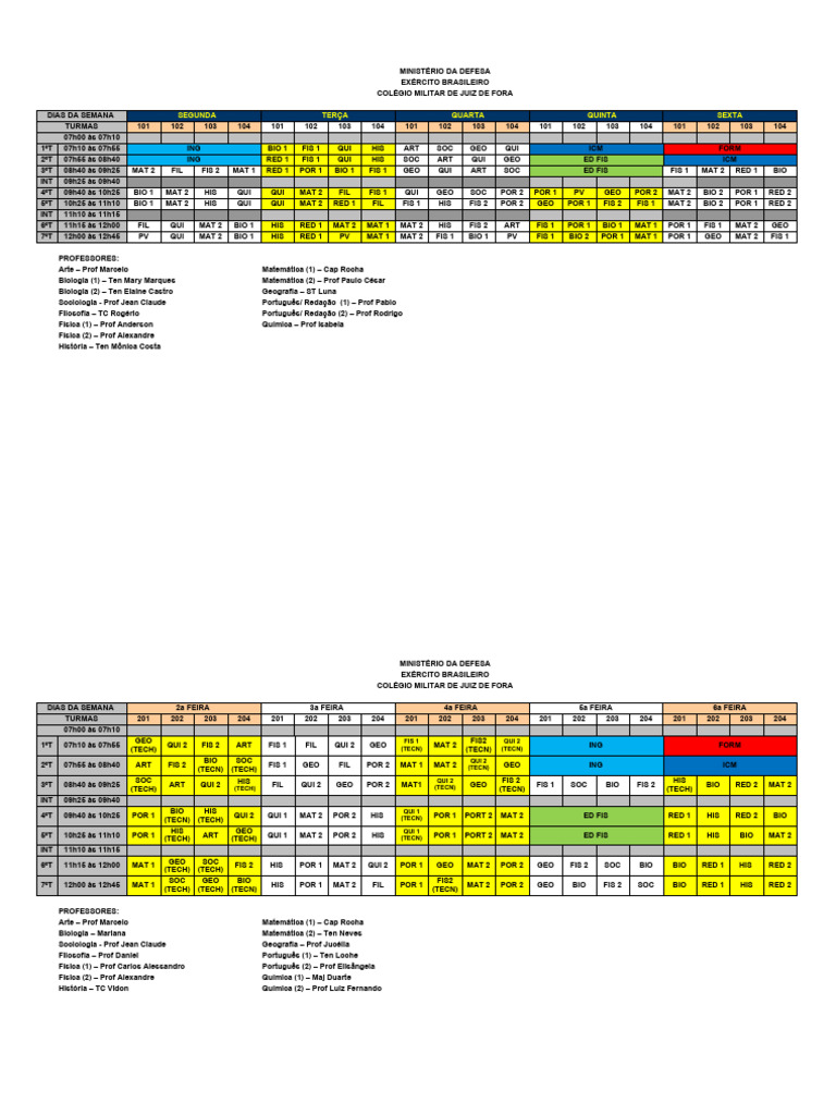 Horário em 2024 - 2 Fev | PDF | Natureza | Science