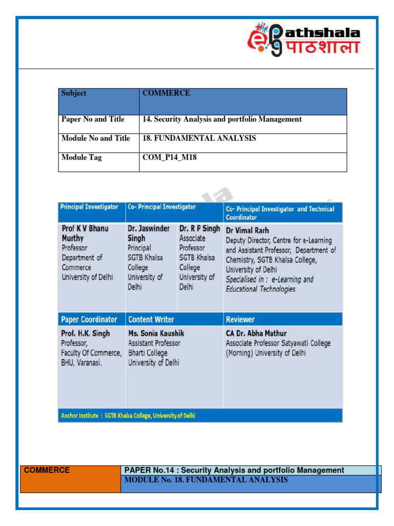 Fundamental Analysis | PDF | Stocks | Value (Economics)