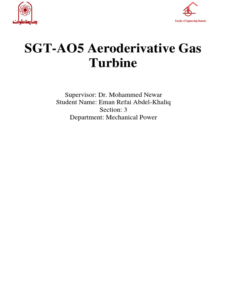 SGT-AO5 Aeroderivative Gas Turbine | PDF