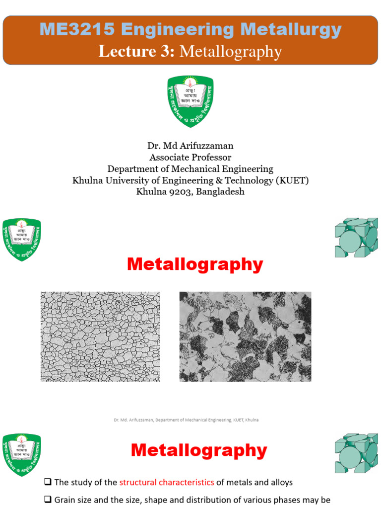 Metallography Techniques in Engineering | PDF | Metallurgy | Microscope