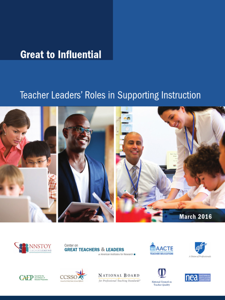Great To Influential Teacher Leaders Roles in Supporting Instruction ...