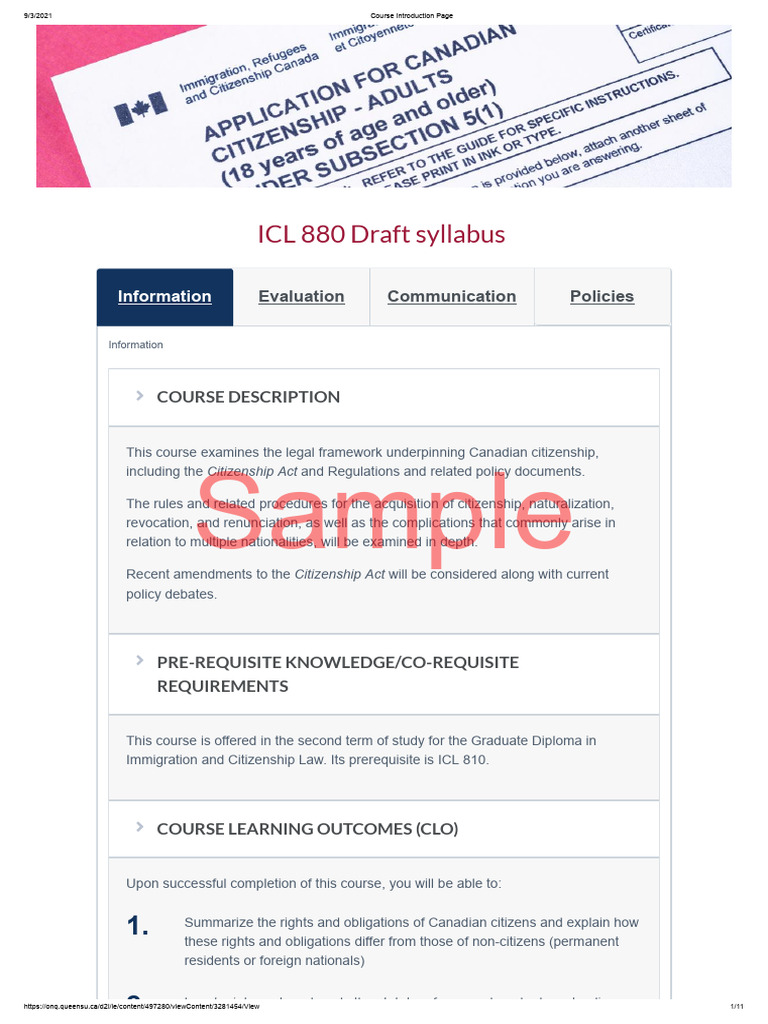 Sample - ICL 880 Draft Syllabus - ICL Program Portal | PDF | Turnitin ...