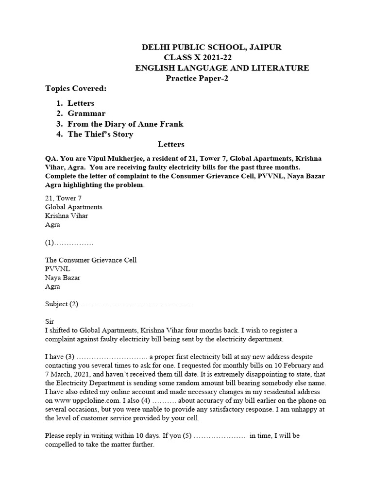 Practice Paper - 2 | PDF