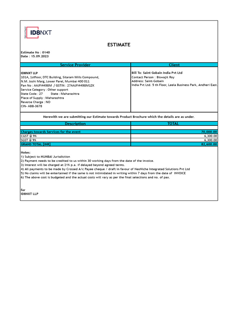 Saint Gobain Product Brochure Estimate | PDF