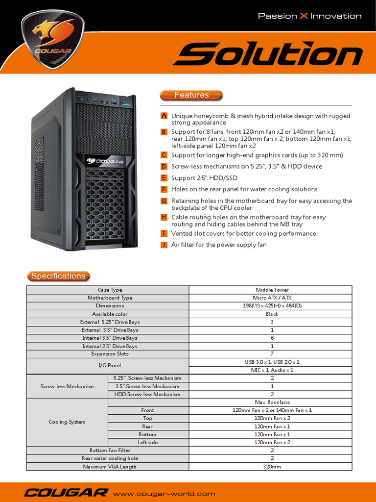 COUGAR Solution Data Sheet | PDF