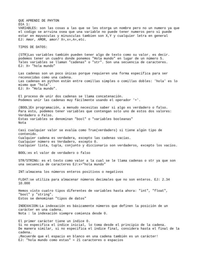 Phyton | PDF | Python (lenguaje de programación) | Cadena (informática)
