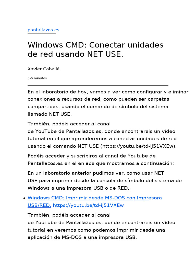 09 Net-Use | PDF | Usuario (informática) | Microsoft Windows