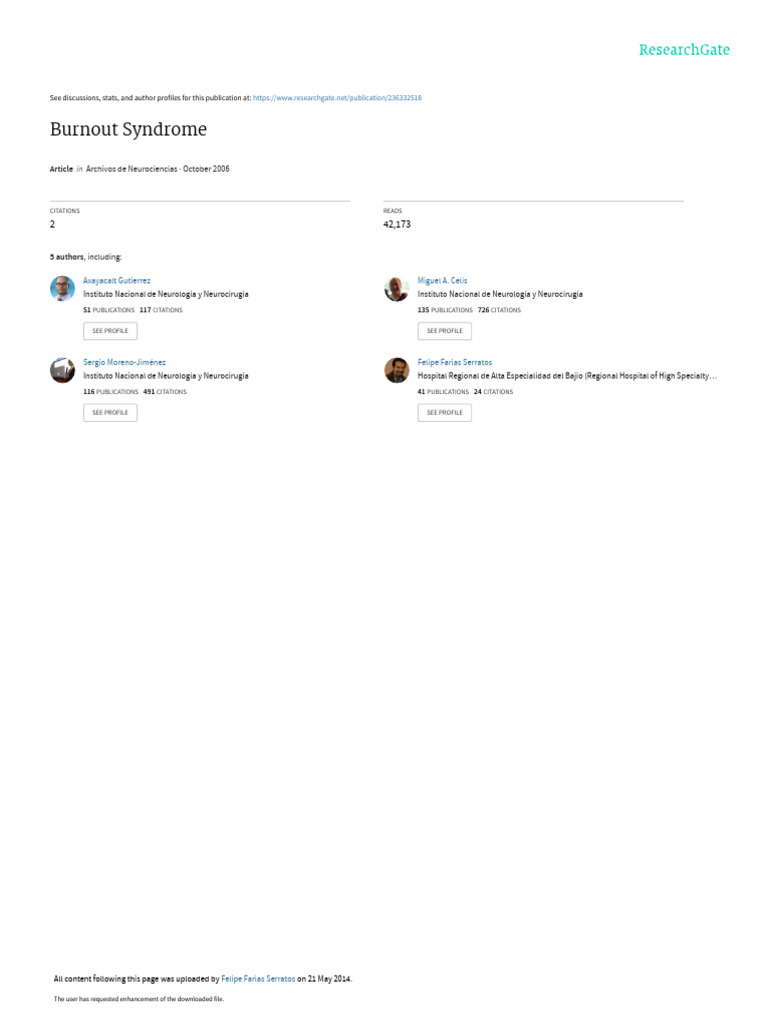 Def Sindrome | PDF | Burnout ocupacional | Estrés (biología)