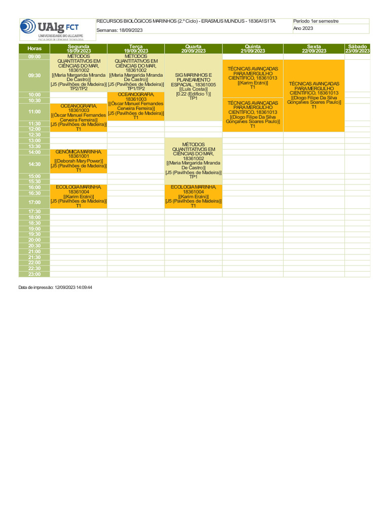 Class Schedule | PDF