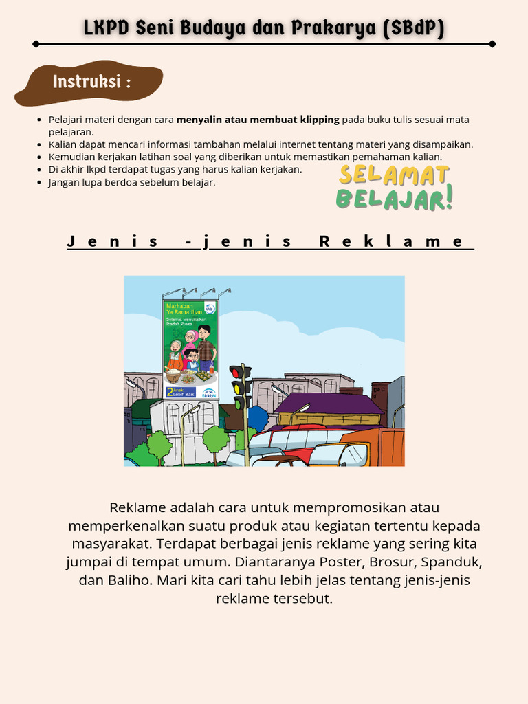 LKPD SBDP Kelas 6, 15 Febuari 2024 | PDF | Karier & Perkembangan | Ilmu ...