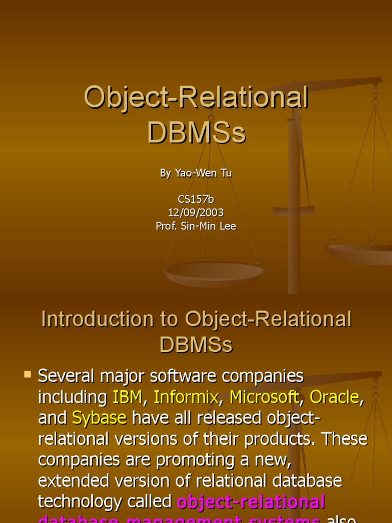 Object Relational Dbmss Pdf Relational Database Databases
