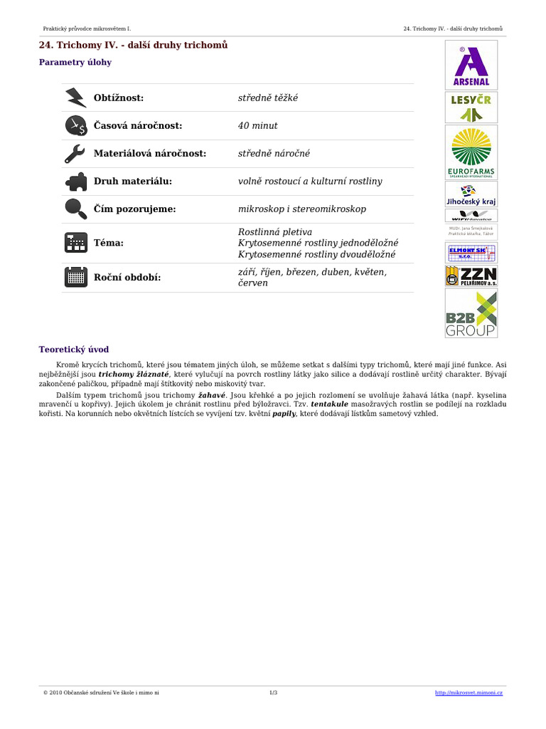 24 Trichomy 4 Dalsi Druhy Trichomu | PDF