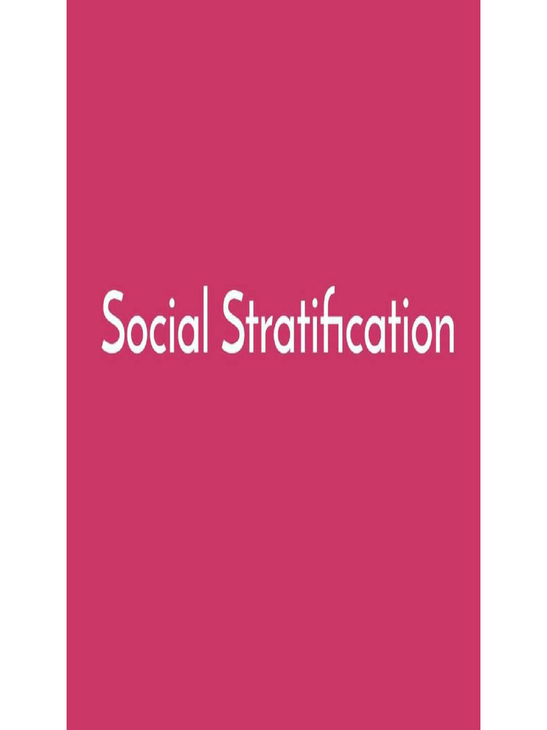 Lec#30 Social Stratification & It's Types | PDF