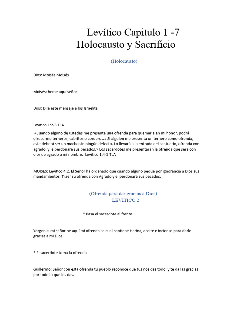 Levítico Capitulo 1 | PDF | Libro de levítico | Moisés