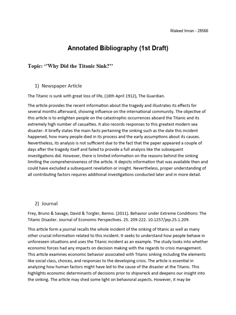 Annotated Bibliography (1st Draft) | PDF