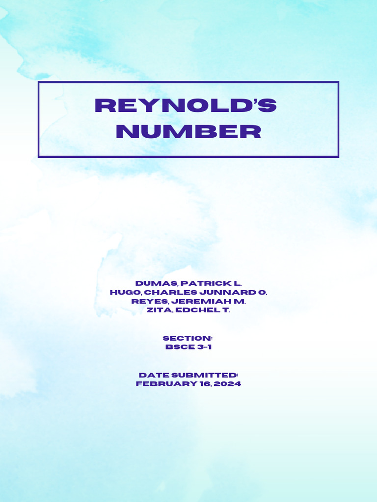 Hydraulics Lab Report 1 | PDF | Reynolds Number | Fluid Dynamics