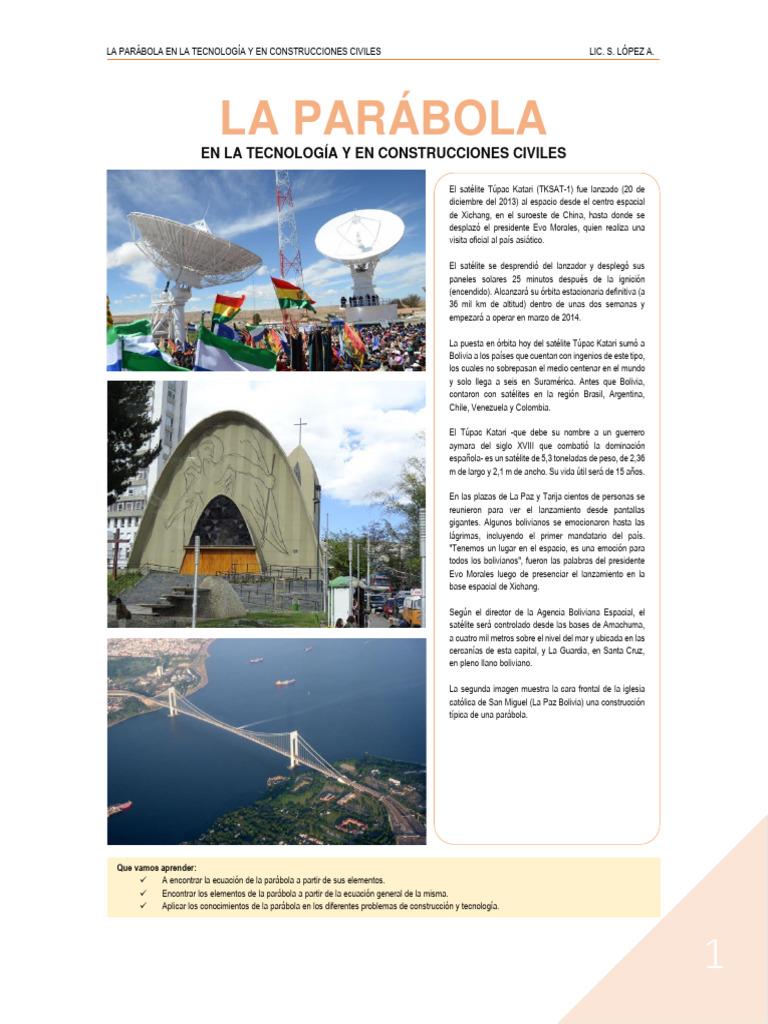 La Parábola Y Su Aplicación En Problemas Del Contexto1 Pdf