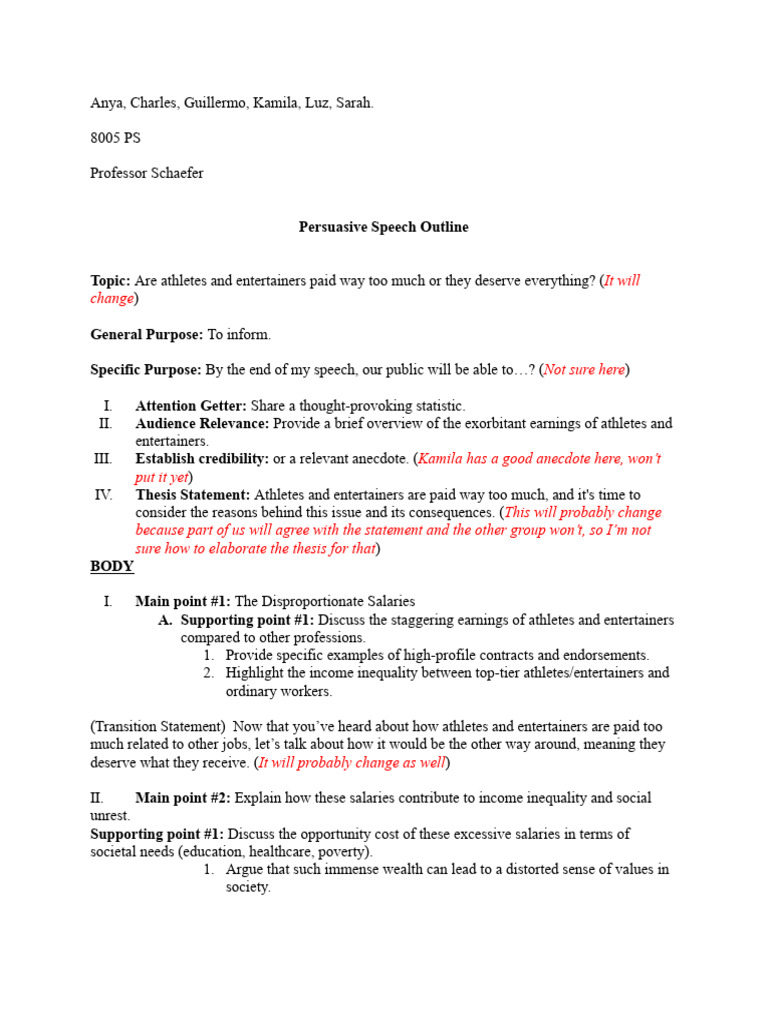 Persuasive Speech Outline | PDF | Salary | Economies