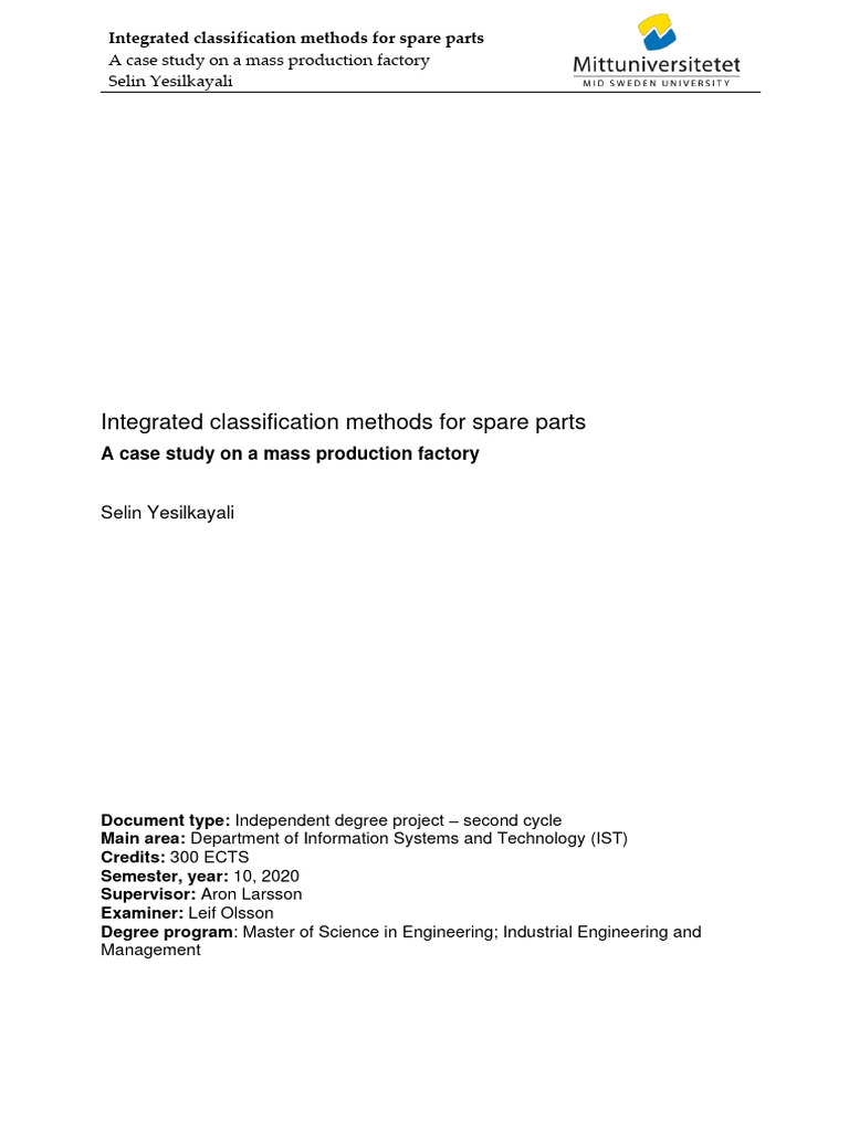 FULLTEXT01 | PDF | Eigenvalues And Eigenvectors | Inventory