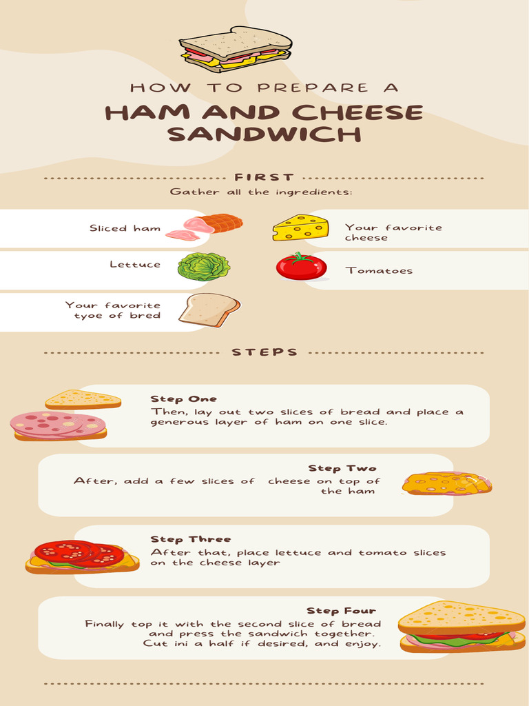 Receta de Sándwich: Paso a Paso en Inglés | PDF