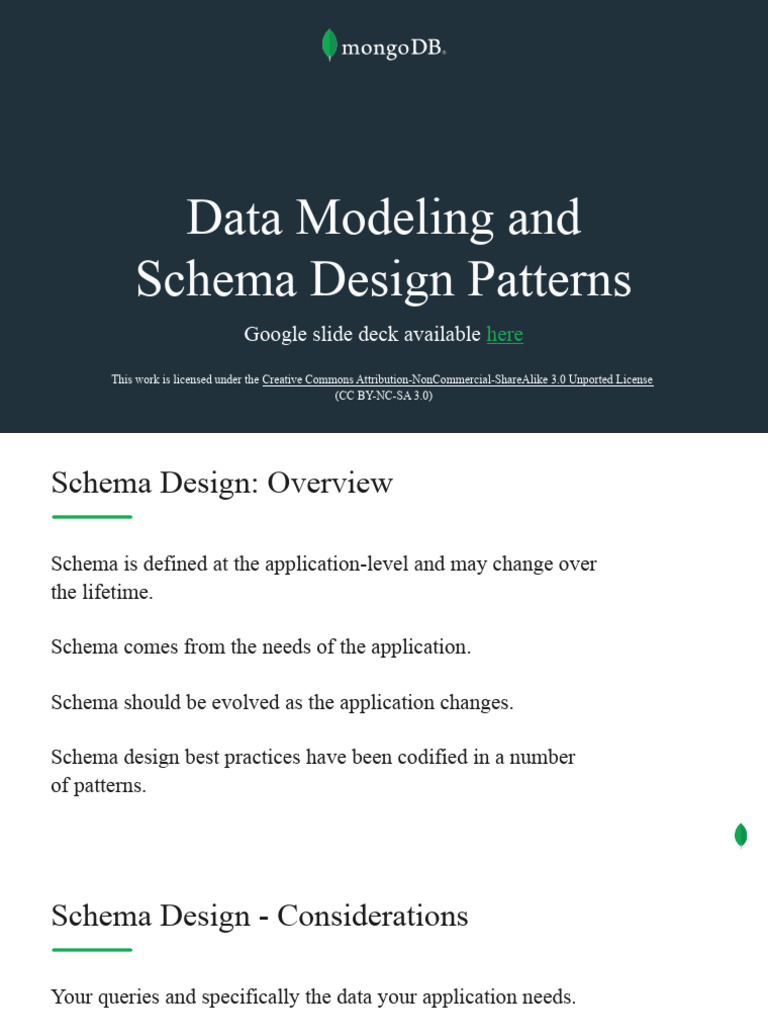 Data Modeling & Schema Design Patterns | PDF | Database Schema ...