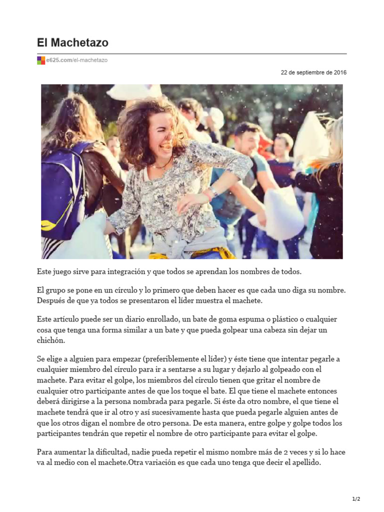 El Machetazo | PDF | Deportes y actividades al aire libre | Hogar ...