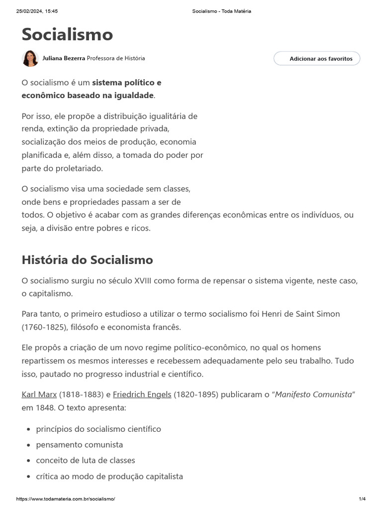 Fundamentos do Socialismo e Marxismo | PDF | Socialismo | Karl Marx