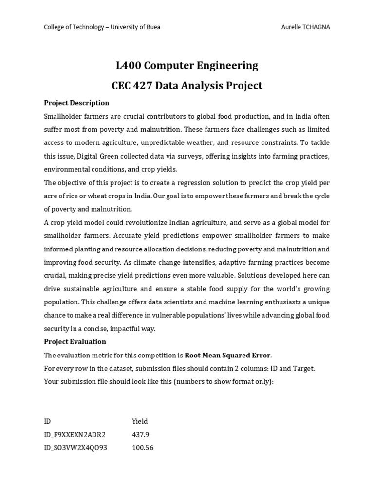Data Analysis Project CEC427 | Download Free PDF | Agriculture | Food ... Data Analysis Project CEC427 | Download Free PDF | Agriculture | Food ...