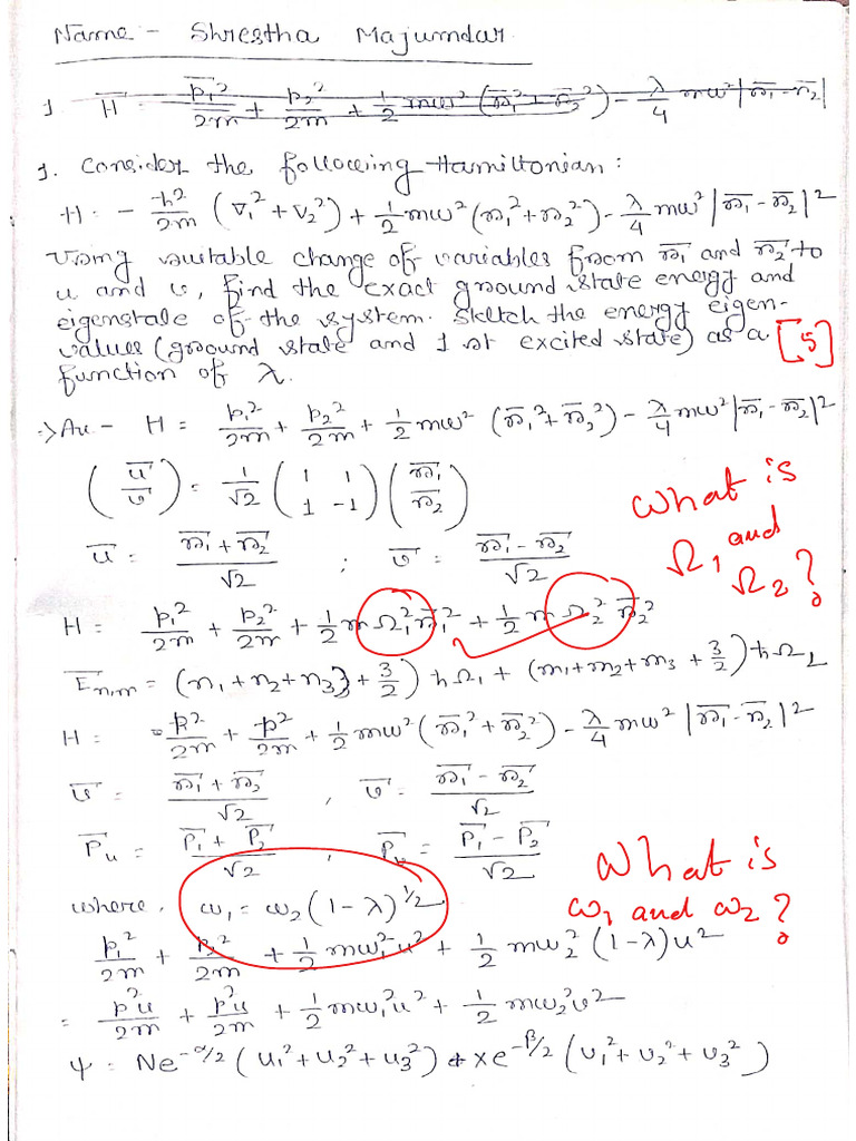 Quantum Mechanics Assignment SM | PDF