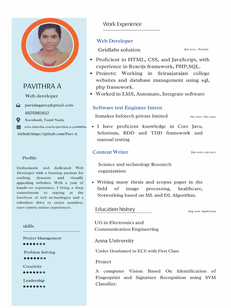 Pavi Resume | PDF