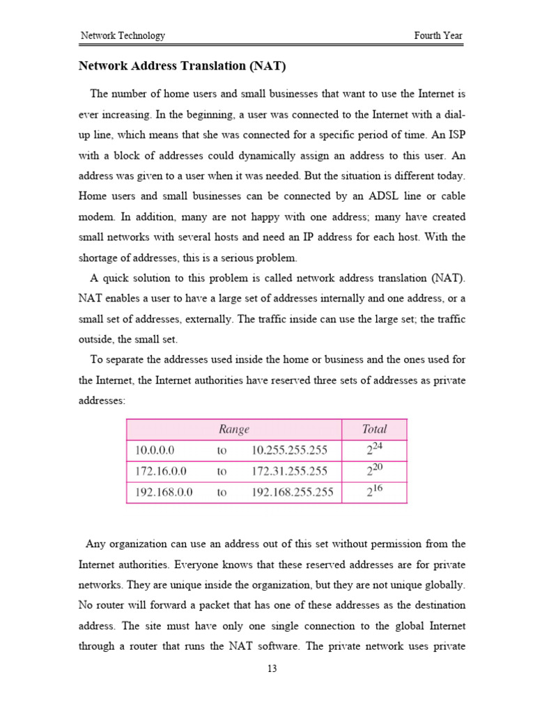 Network Address Translation (NAT) | PDF
