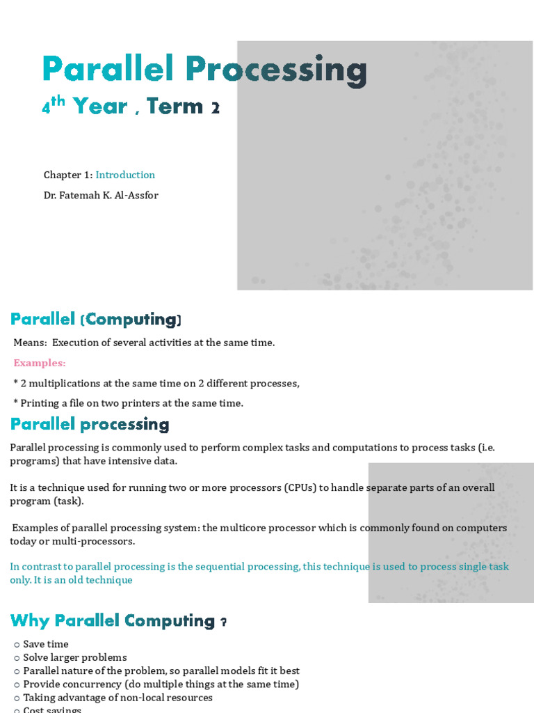 Parallel Processing Chapter 1 2024 | Download Free PDF | Central Processing Unit | Multi Core ...