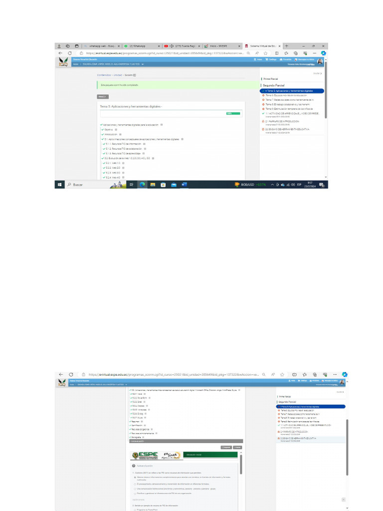 Seguimiento A La Plataforma Espe TICS II Segundo Parcial | PDF