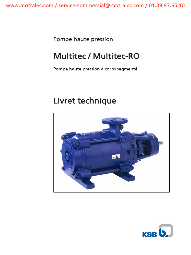 KSB MULTITEC | Download Free PDF | Pompe | Palier (mécanique)