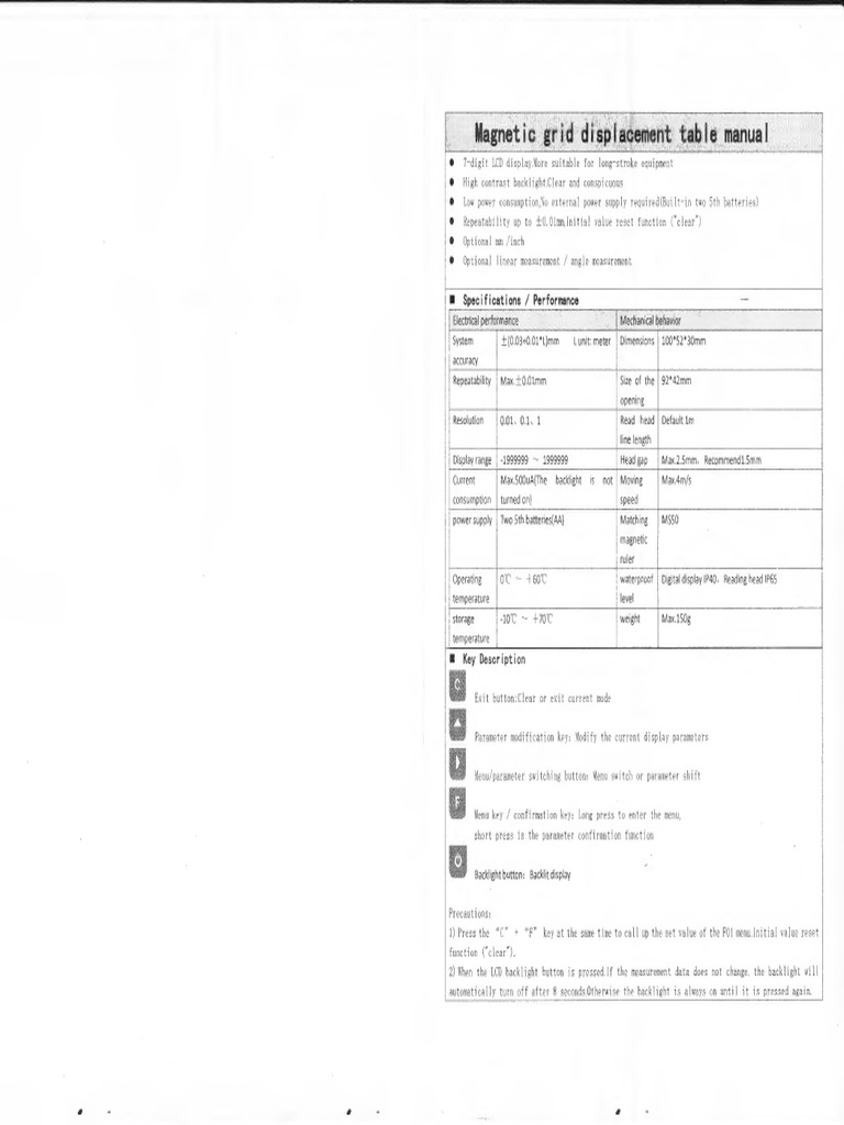 Manuale M503 Misuratore Magnetico Sega Nastro | PDF