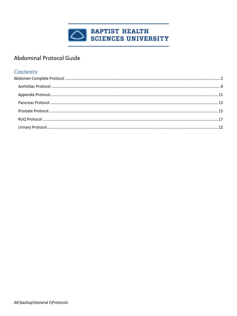 Dms Abdominal Protocol Guide | PDF