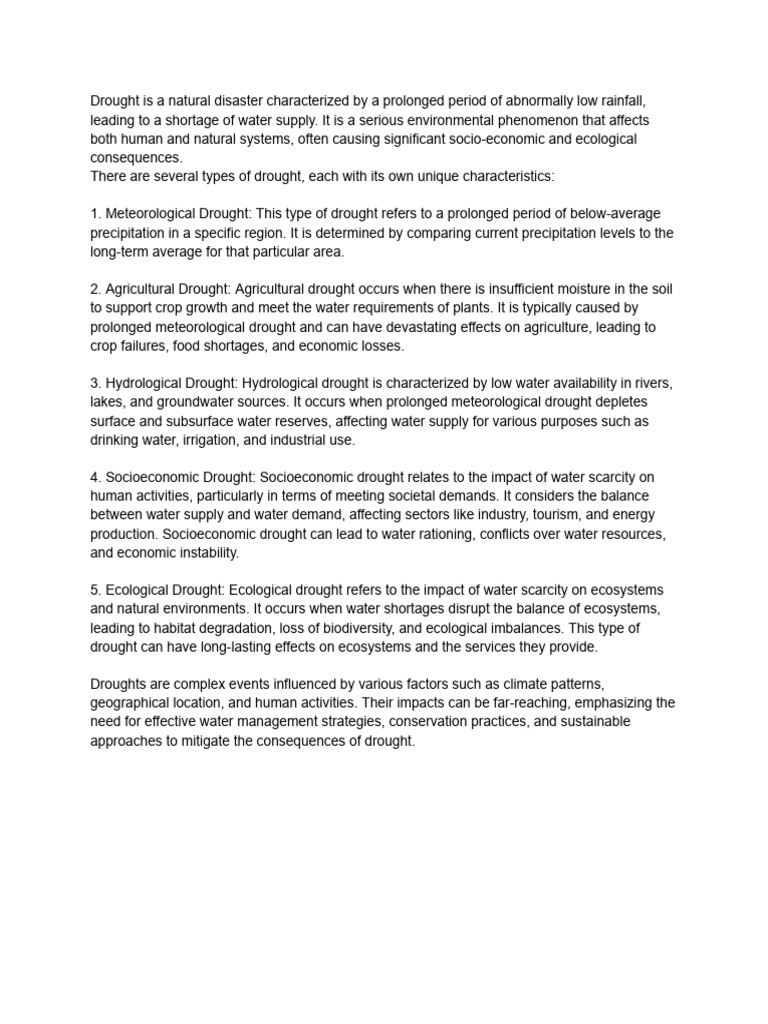 Understanding Drought Types and Prediction Challenges | PDF | Drought ...