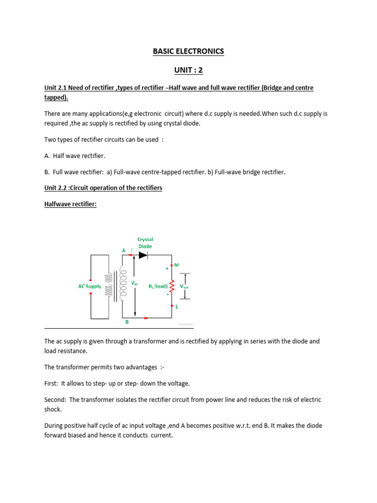 Basic Electronics | Download Free PDF | Rectifier | Diode