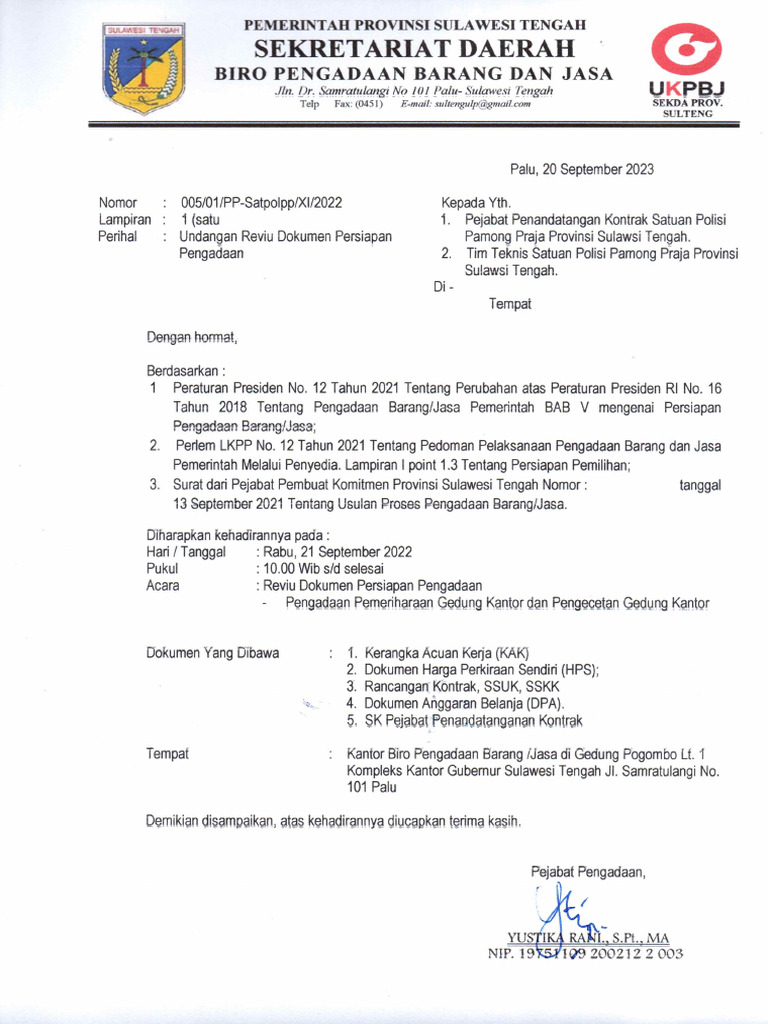 Surat Undangan Reviu | PDF