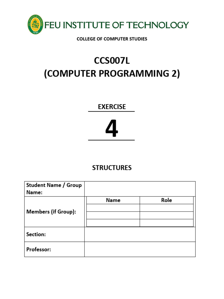 CCS0007 - Laboratory Exercise 4 | PDF | Computer Program | Programming