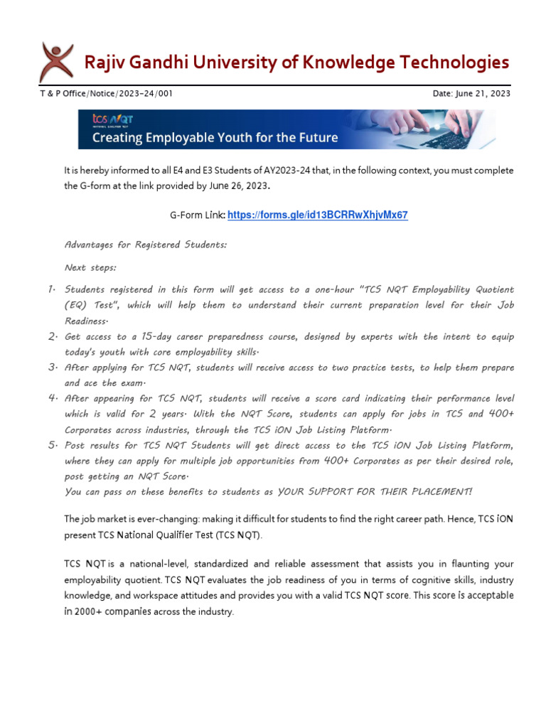2 TCS NQT Employability Quotient Test | PDF