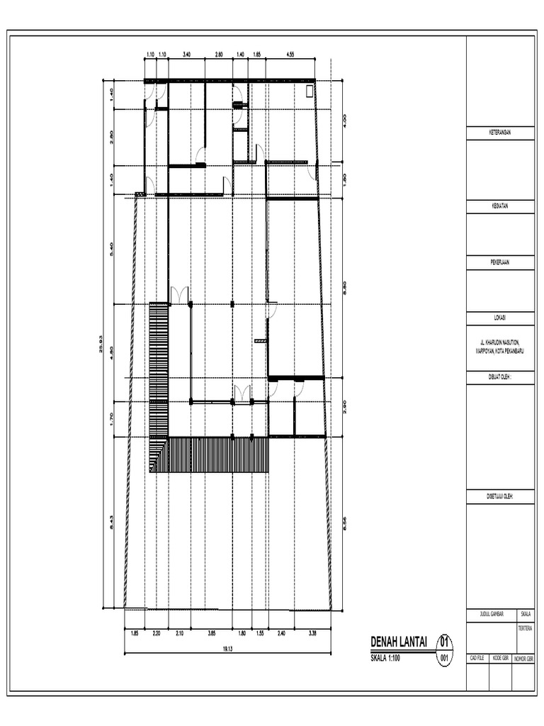 Denah Eksisting Lantai 1:100 | PDF