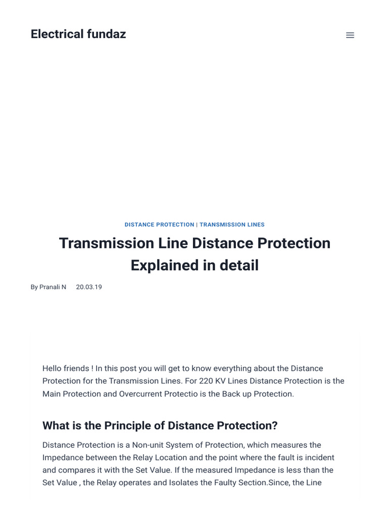 Transmission Line Distance Protection Explained in Detail | Download ...
