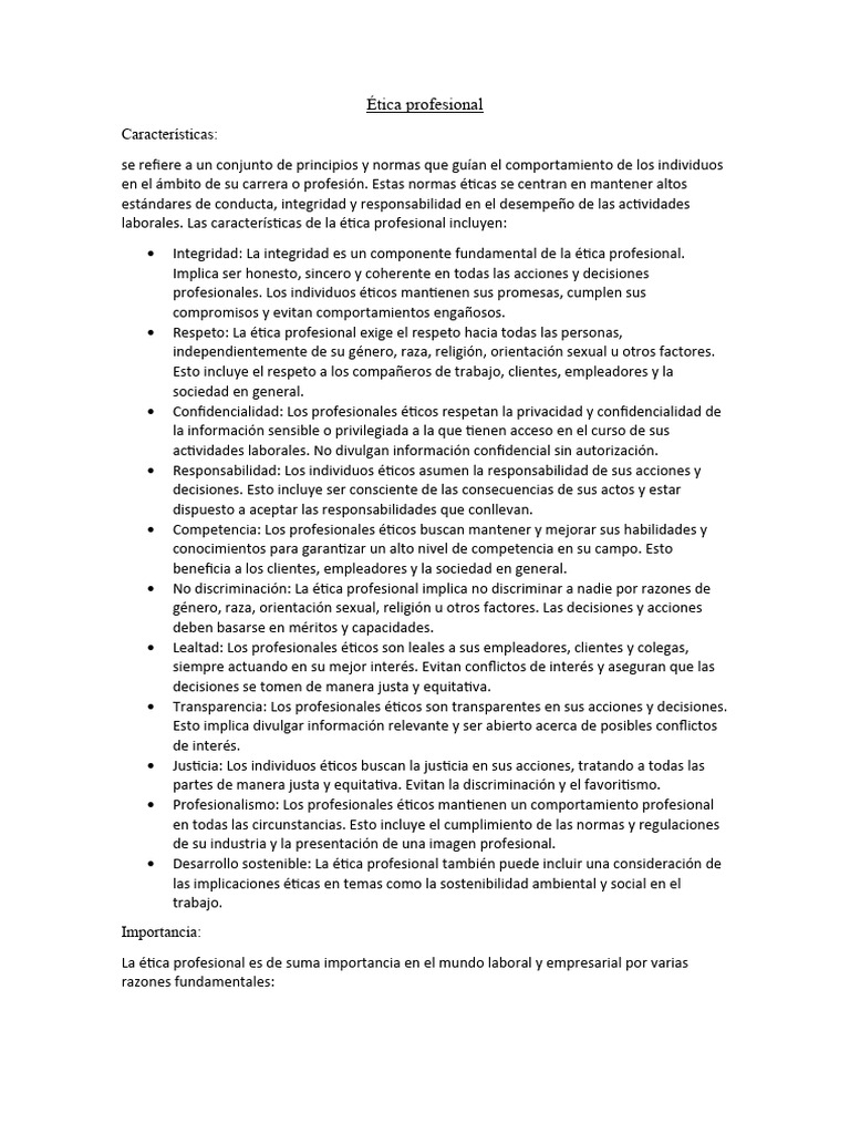 Etica Profesional - Parte 2 | PDF | Business | Comportamiento