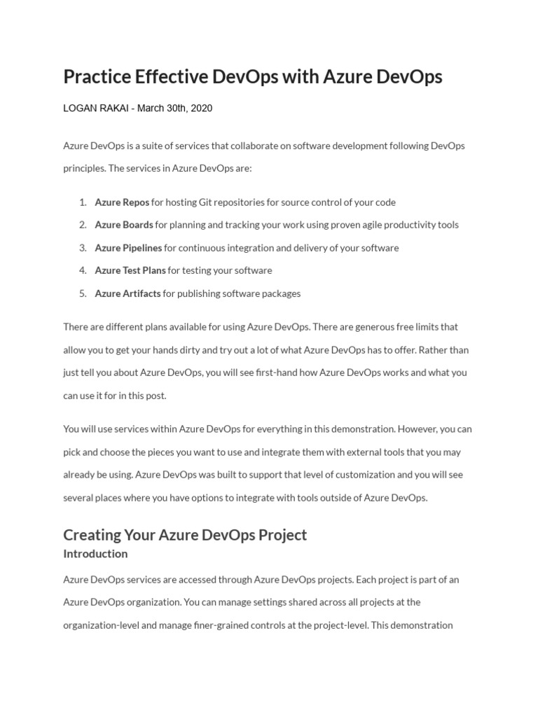 Practice Effective DevOps With Azure DevOps | PDF | Software Repository | Scrum (Software ...