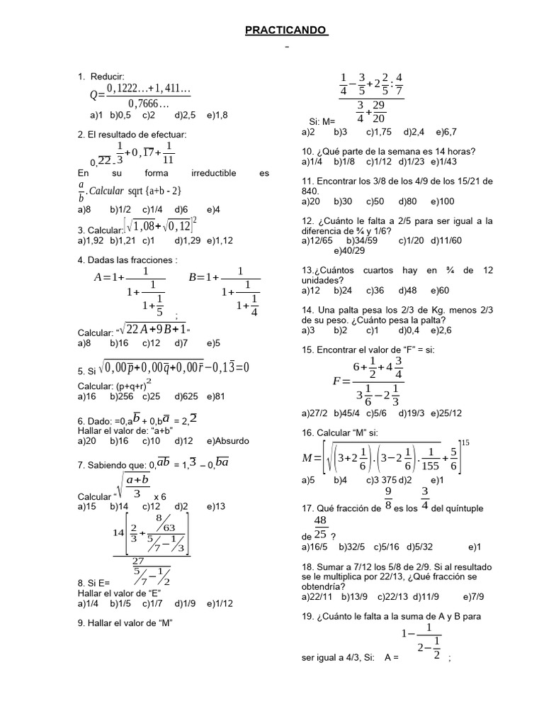 Practicando Examen Final 1 | PDF