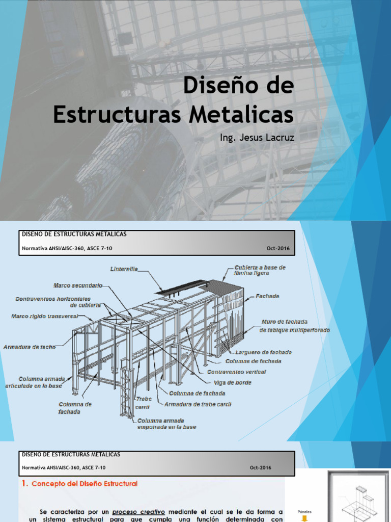 Diseno de Estructuras Metalicas Normativa ANSI AISC 360 ASCE 7 10 | PDF | Mecanica clasica ...