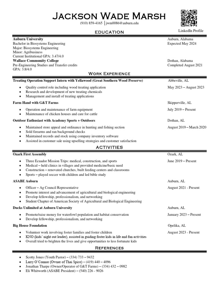 Jackson Marsh Resume | PDF