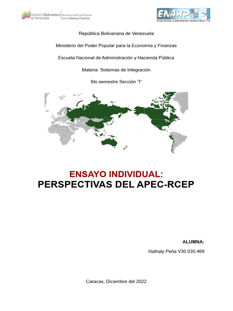 Perspectivas Del Apec-Rcep | PDF | Cooperacion economica Asia Pacifico | Relaciones Internacionales
