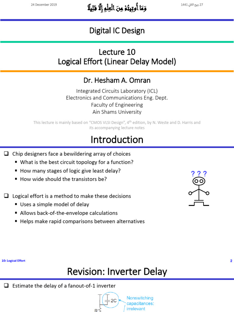 Dic Lec 10 Logical Effort v01 | PDF | Electrical Engineering | Electrical Circuits